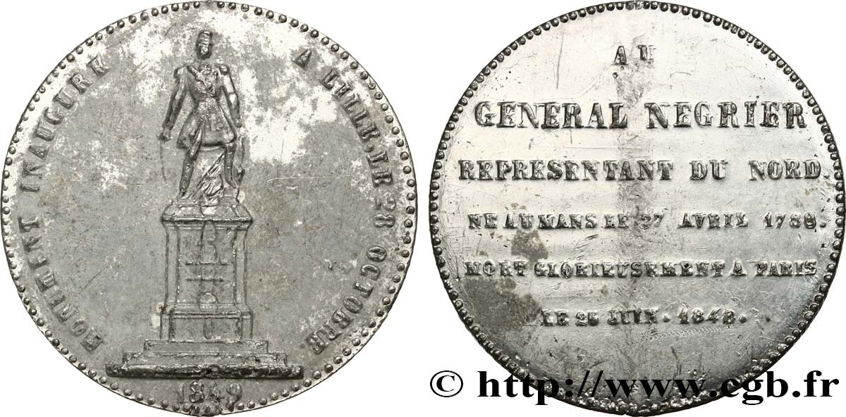 II REPUBLIC Médaille, Monument du Général Négrier fme_567753 Medals