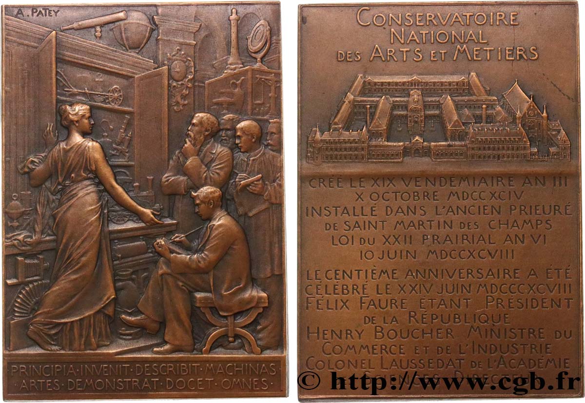III REPUBLIC Plaque de récompense,Conservatoire National des Arts et ...