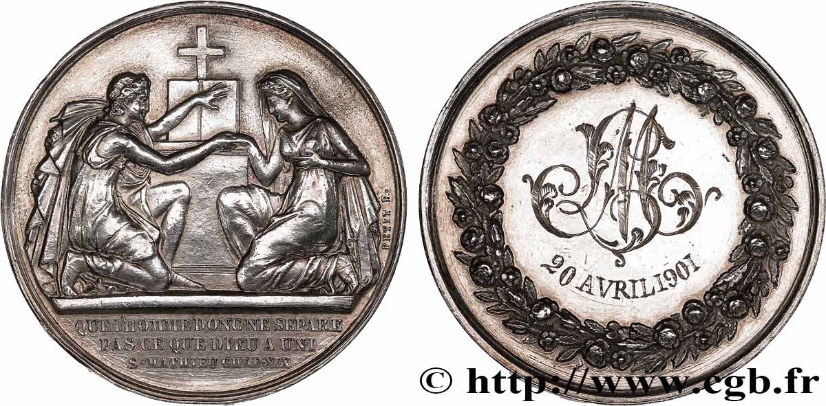 AMOUR ET MARIAGE Médaille de mariage, Evangile de St Mathieu fme_763844 ...