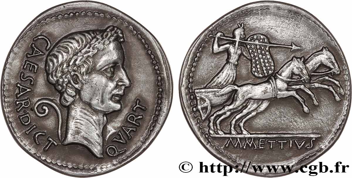 V REPUBLIC Médaille, Reproduction d’un denier de Jules César fme_768354 ...