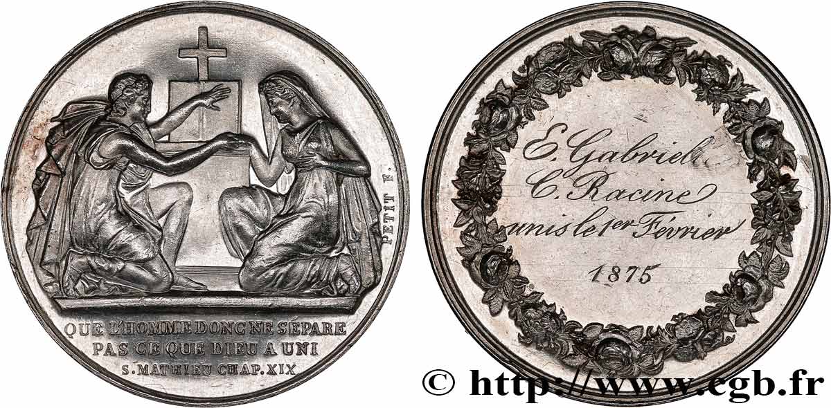AMOUR ET MARIAGE Médaille de mariage, Evangile de St Mathieu fme_773631 ...