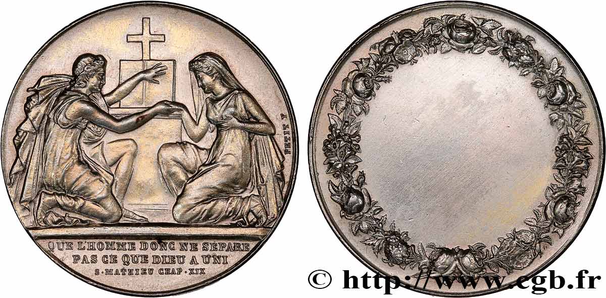 LOVE AND MARRIAGE Médaille de mariage, Evangile de St Mathieu fme ...