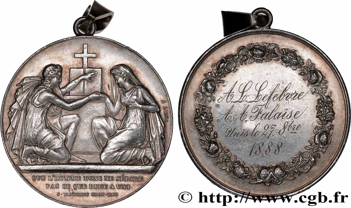 AMOUR ET MARIAGE Médaille de mariage, Evangile de St Mathieu ...