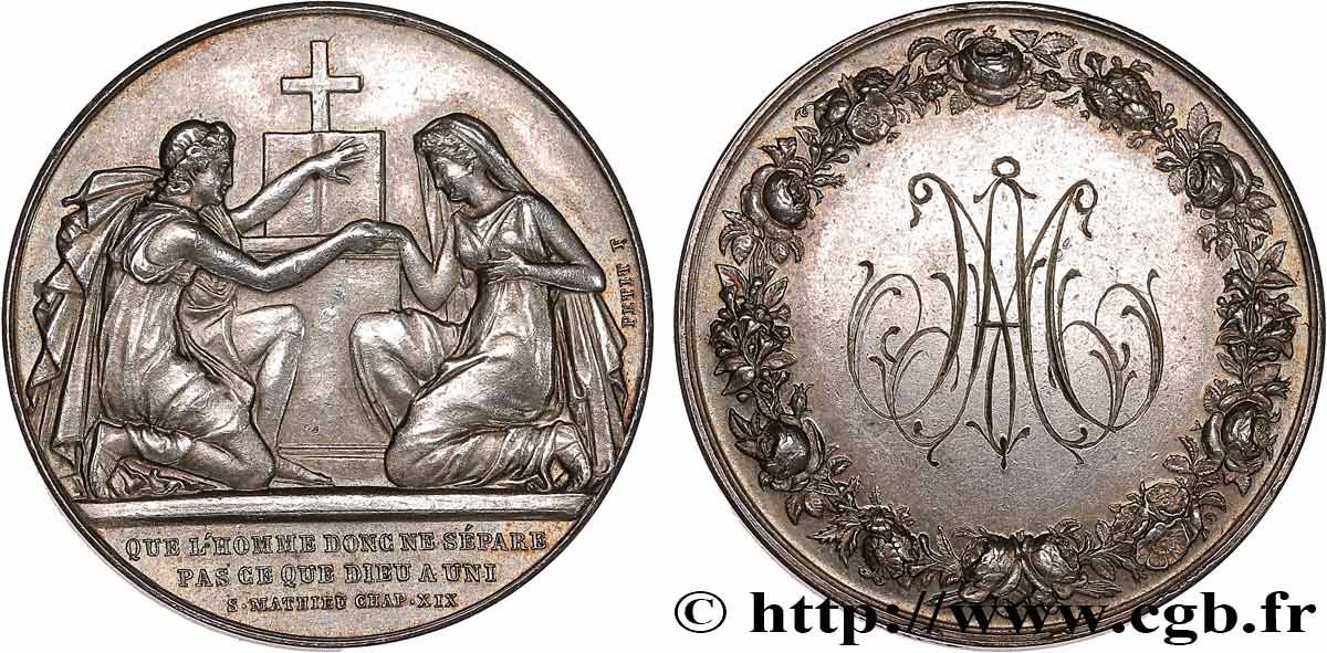 LOVE AND MARRIAGE Médaille de mariage, Evangile de St Mathieu fme ...