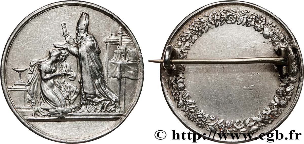AMOUR ET MARIAGE Médaille de mariage, transformée en broche fme_780639 ...