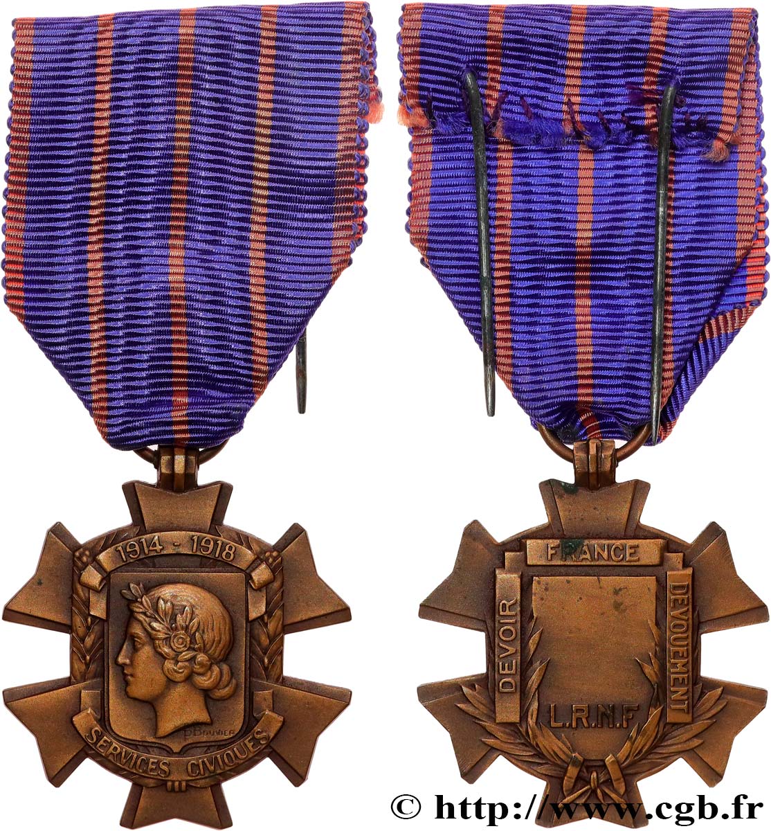 TROISIÈME RÉPUBLIQUE Médaille, Services civiques fme_799322 Médailles