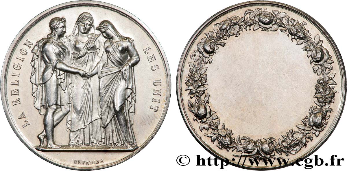 LOVE AND MARRIAGE Médaille de mariage, La Religion les unit fme_804165 ...