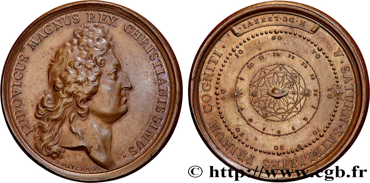 LOUIS XIV "THE SUN KING" Médaille, Découverte de cinq satellites de ...
