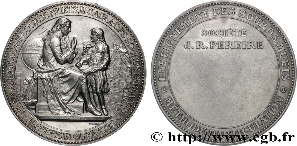 ACADEMIES AND LEARNED SOCIETIES Médaille, Société Jacob Rodrigue ...