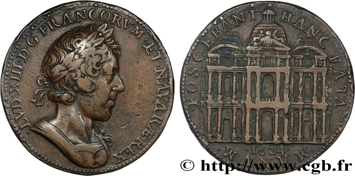 LOUIS XIII LE JUSTE Médaille, le Louvre par Pierre Regnier fme_851954 ...
