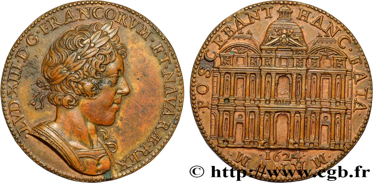 LOUIS XIII LE JUSTE Médaille, le Louvre par Pierre Regnier fme_859996 ...