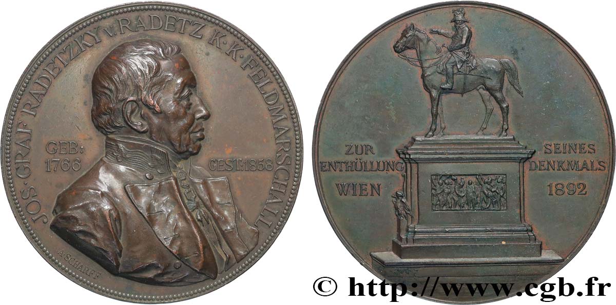 AUTRICHE - FRANÇOIS-JOSEPH Ier Médaille, Inauguration du monument ...