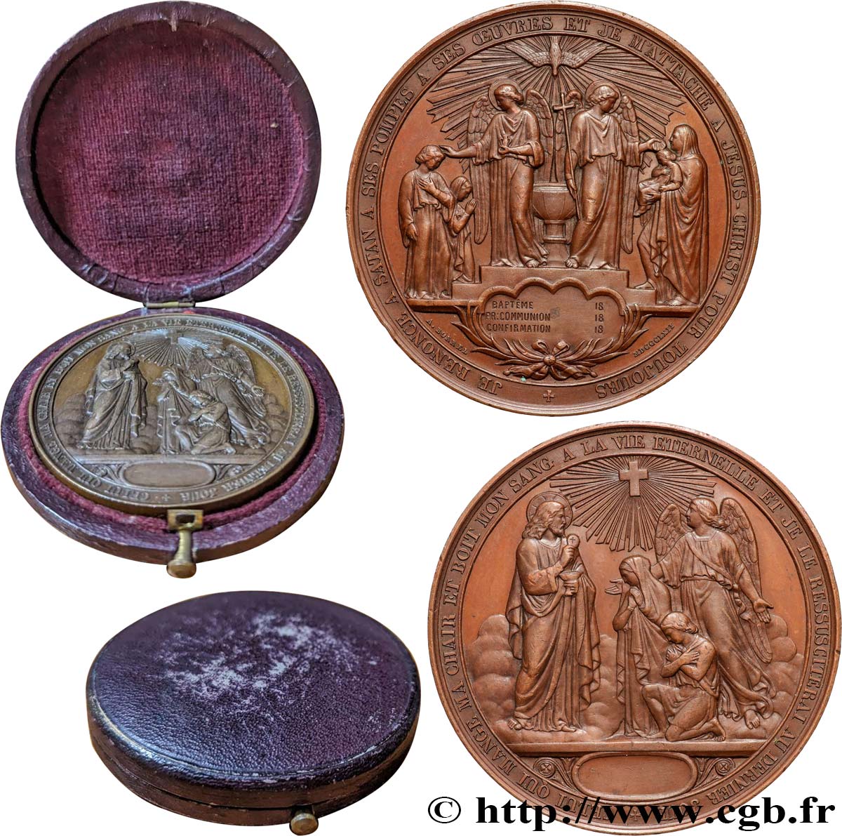 RELIGIOUS MEDALS Médaille de baptême, communion et confirmation fme ...
