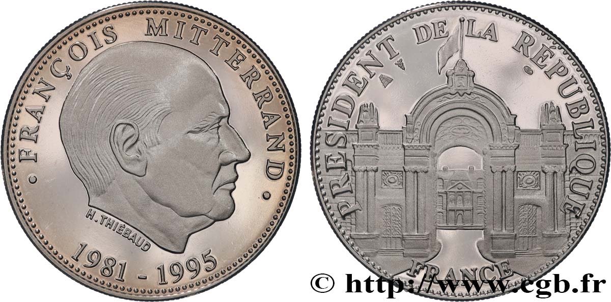V REPUBLIC Médaille, François Mitterrand, président de la République ...