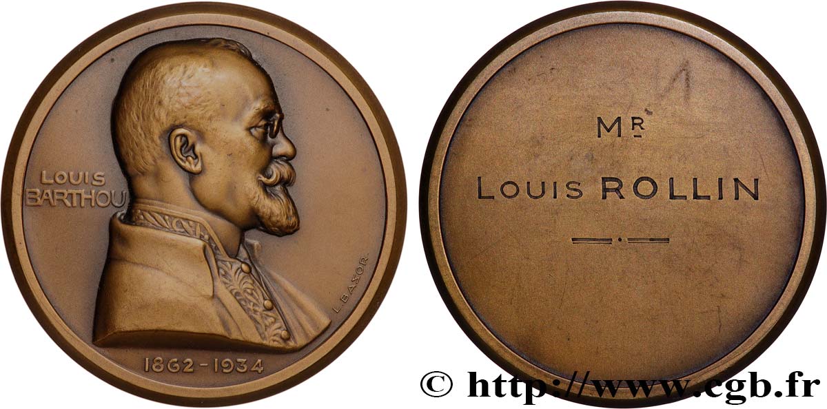 TROISIÈME RÉPUBLIQUE Médaille, Louis Barthou fme_891110 Médailles