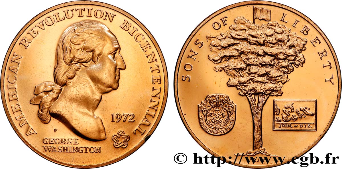 ÉTATS-UNIS D'AMÉRIQUE Médaille, Bicentenaire de la Révolution ...