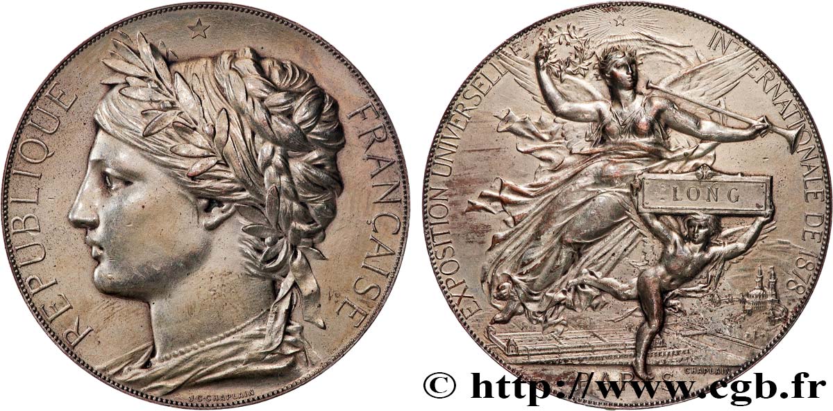 III REPUBLIC Médaille de récompense, Exposition Universelle ...