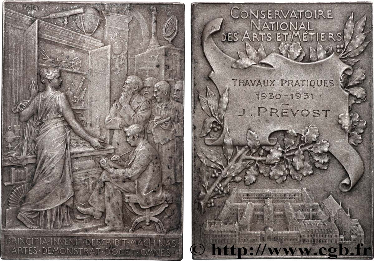 TROISIÈME RÉPUBLIQUE Plaque de récompense, Conservatoire National des ...