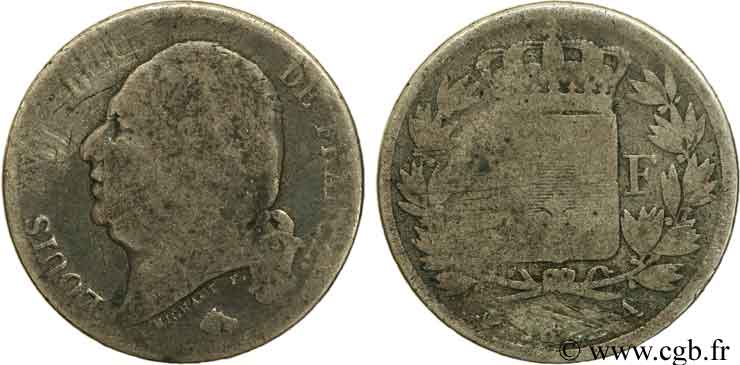 1 franc Louis XVIII 1822 Paris F.206/40 fmd_104542 Modern coins