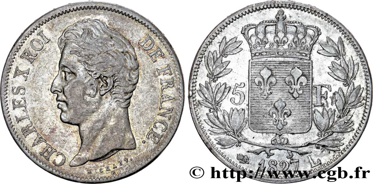5 francs Charles X, 2e type 1827 Bayonne F.311/8 fmd_157828 Modern coins