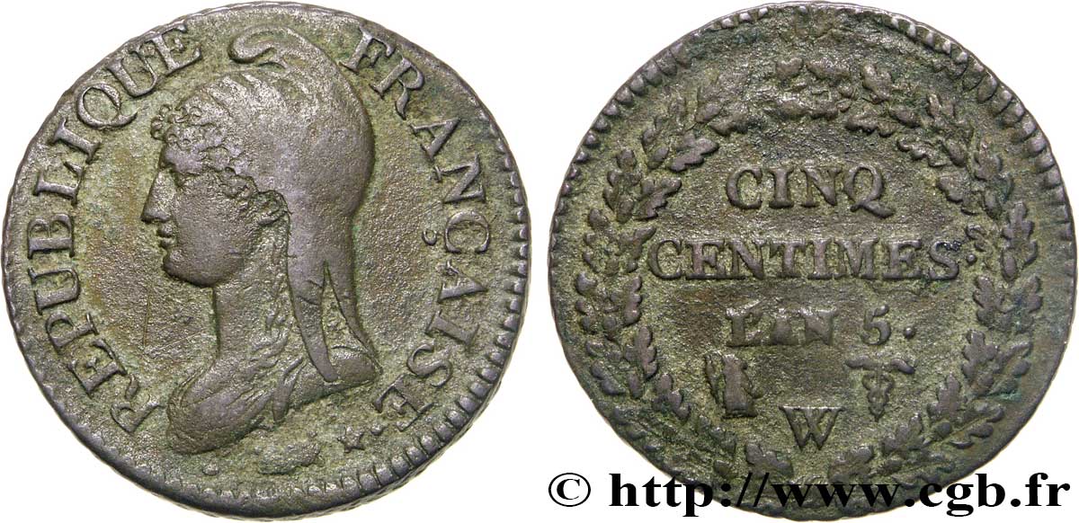 Cinq centimes Dupré, grand module 1799 Paris F.115/44 fmd_184519 Modernes