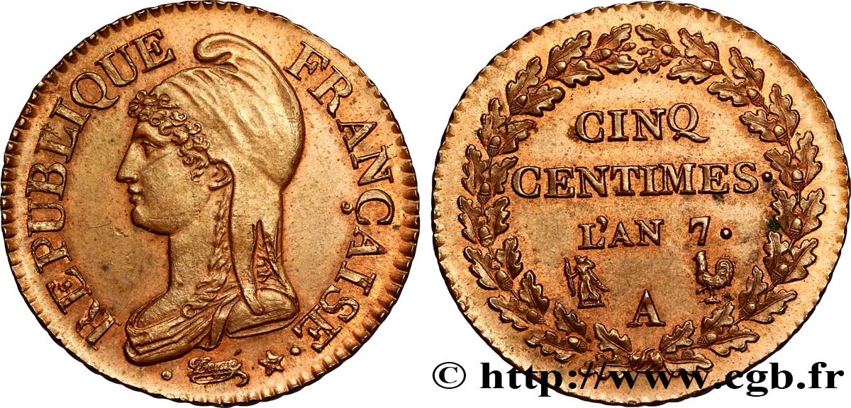 Cinq centimes Dupré, grand module 1799 Paris F.115/44 fmd_200836 Modernes