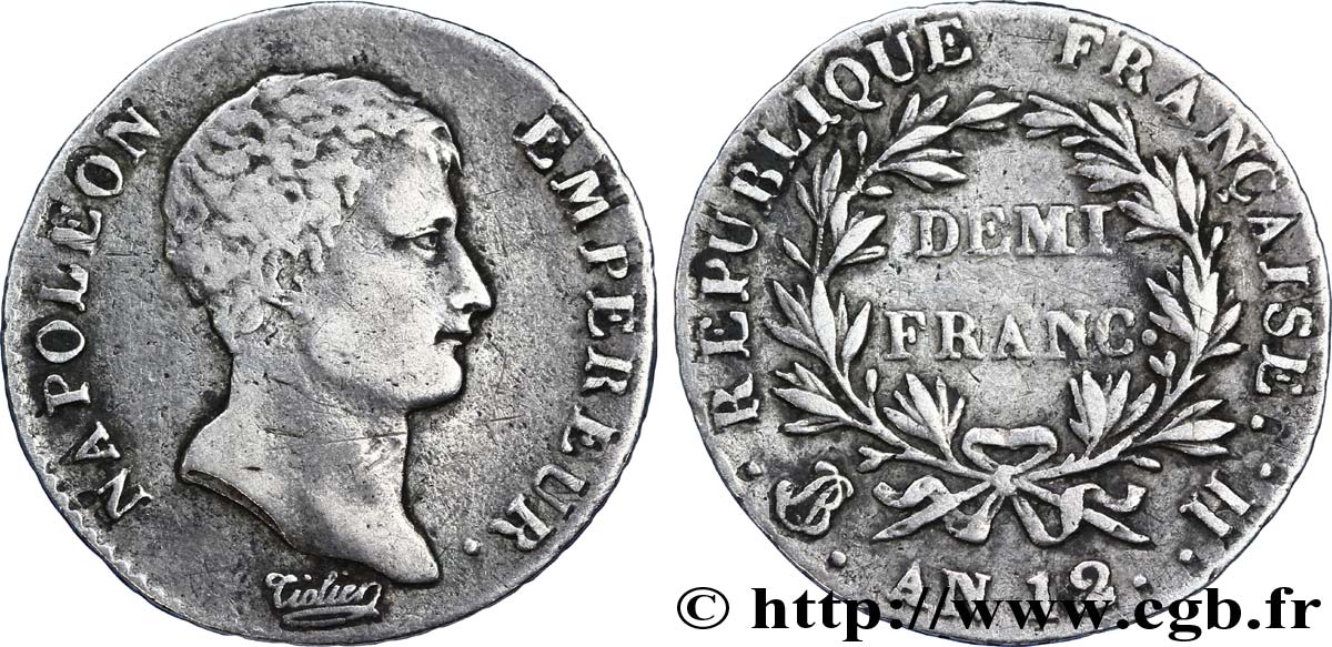 Demi-franc Napoléon Empereur, Calendrier révolutionnaire 1804 La ...