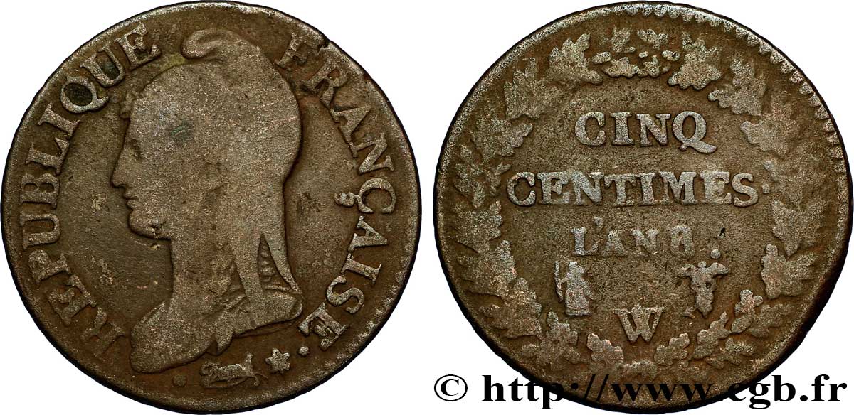 Cinq centimes Dupré, grand module 1800 Lille/Paris F.115/142 fmd_283149 ...