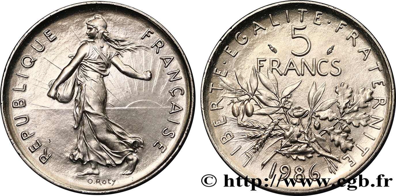 5 francs Semeuse, nickel 1986 Pessac F.341/18 fmd_382902 Modernes