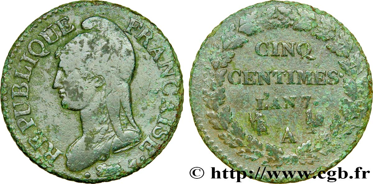 Cinq centimes Dupré, grand module 1799 Paris F.115/44 fmd_433651 Modernes