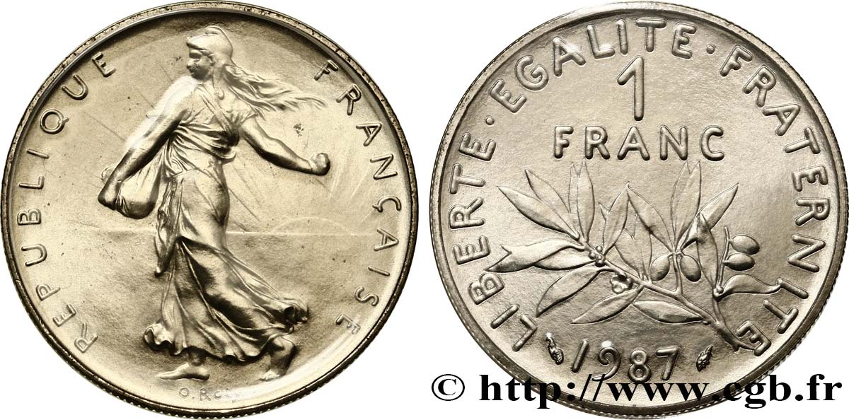 1 franc Semeuse, nickel 1987 Pessac F.226/32 fmd_461123 Modernes