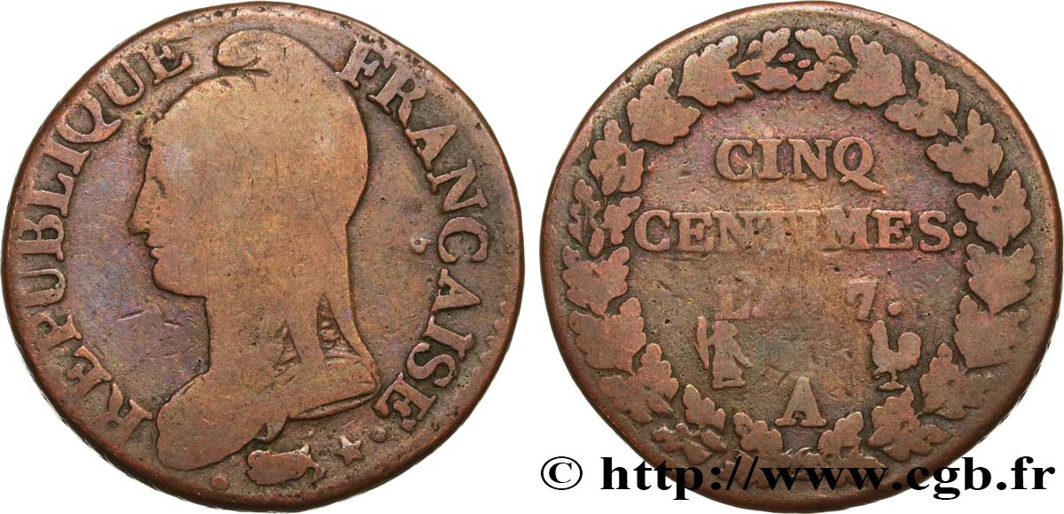 Cinq centimes Dupré, grand module 1799 Paris F.115/44 fmd_513322 Modernes