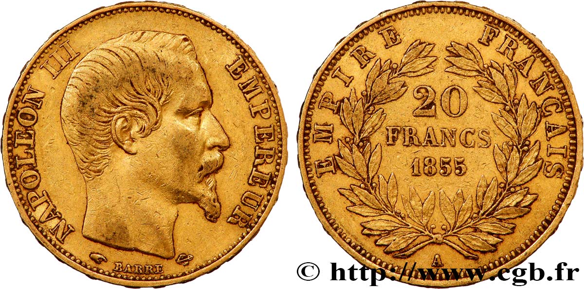20 francs or Napoléon III, tête nue 1855 Paris F.531/4 fmd_815031 Modernes