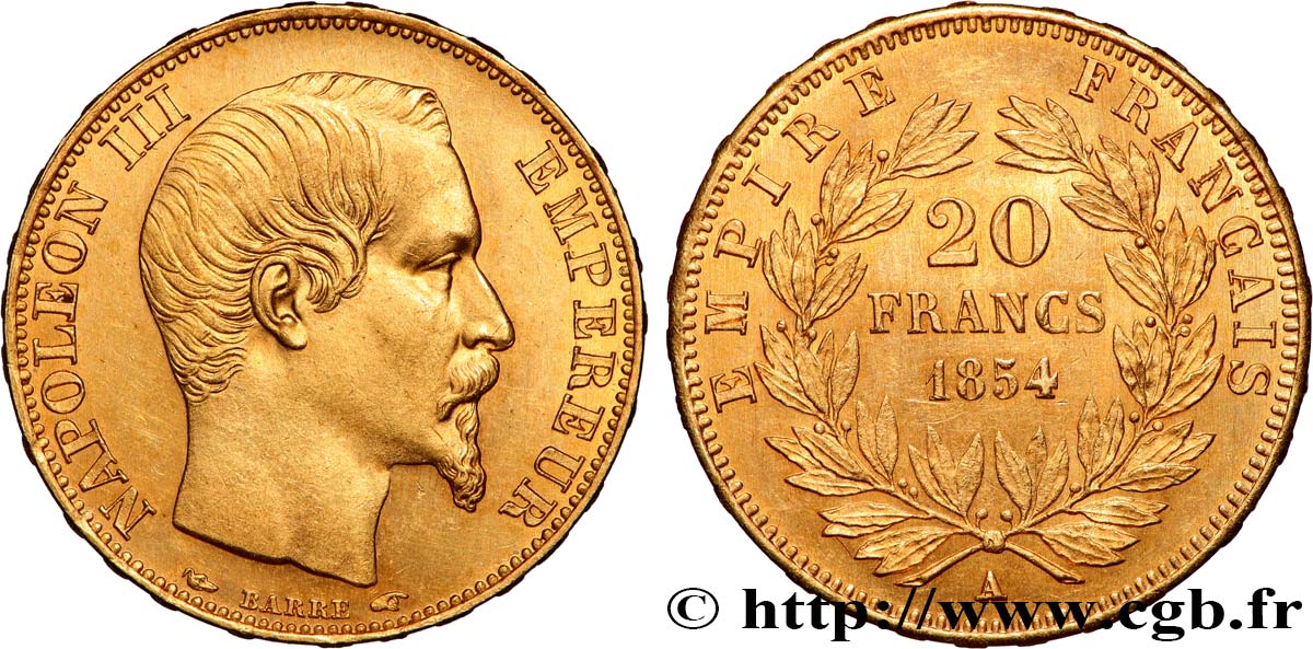 20 francs or Napoléon III, tête nue 1854 Paris F.531/2 fmd_836113 Modern coins
