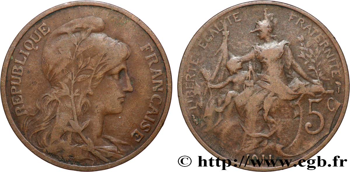 5 centimes Daniel-Dupuis 1911 F.119/23 fmd_838104 Modernes