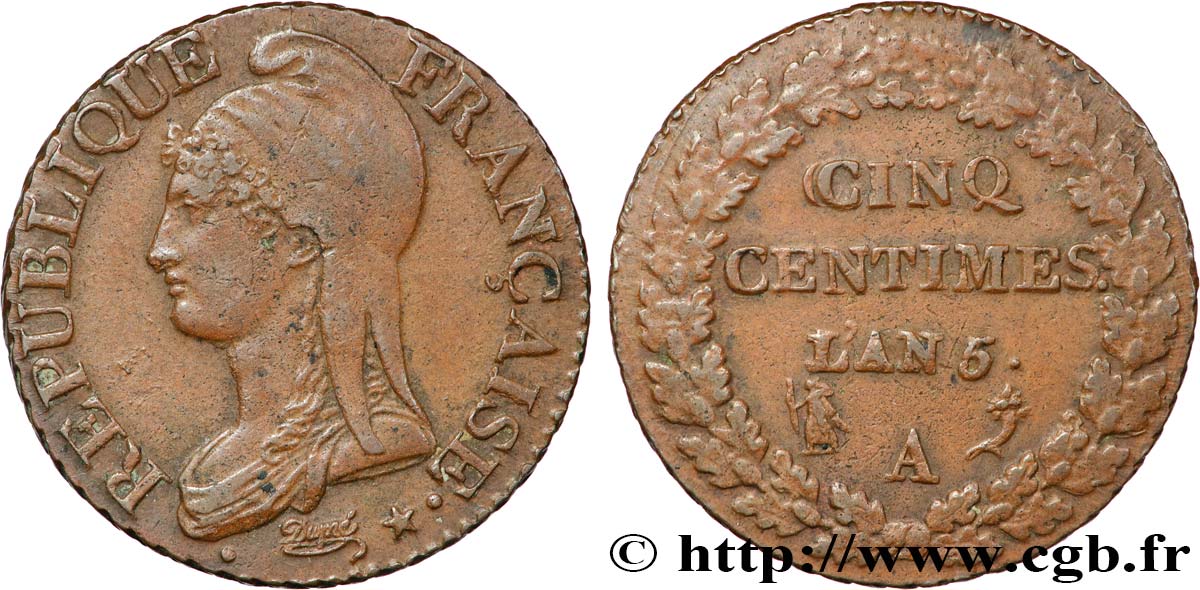 Cinq centimes Dupré, grand module 1797 Paris F.115/1 fmd_857734 Modernes