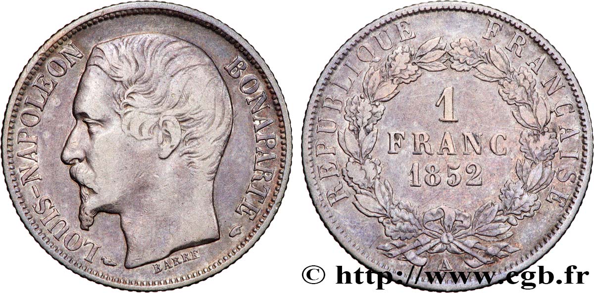 1 franc Louis-Napoléon 1852 Paris F.212/1 fmd_861686 Modernes