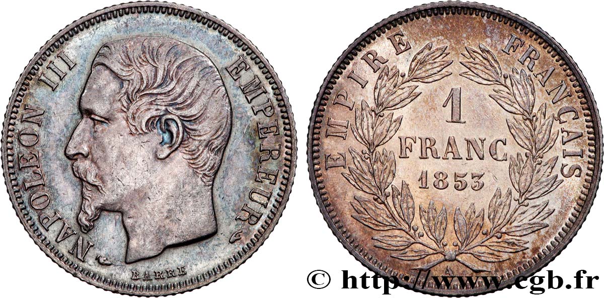 1 franc Napoléon III, tête nue 1853 Paris F.214/1 fmd_862476 Modernes