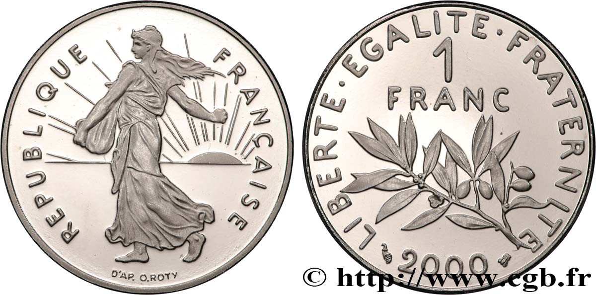 1 franc Semeuse, nickel, BE (Belle Épreuve) 2000 Pessac F.226/48 var. fmd_876602 Modernes
