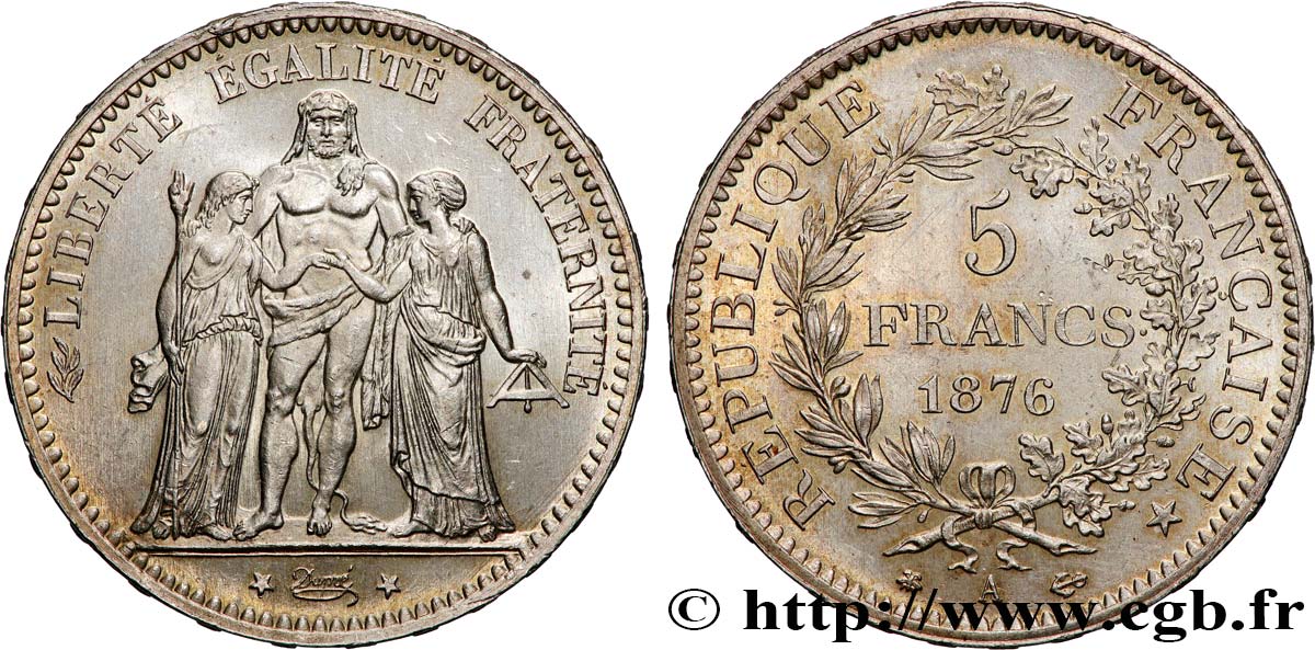 5 francs Hercule 1876 Paris F.334/17 fmd_896568 Modern coins