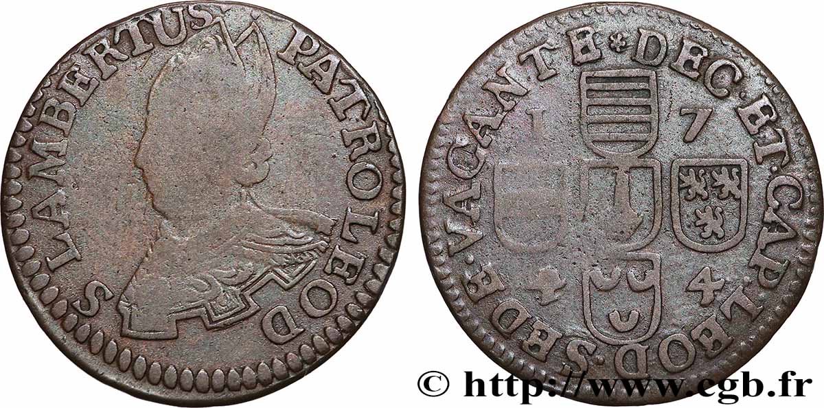 BELGIQUE - PRINCIPAUTÉ ÉPISCOPALE DE LIÈGE 1 Liard Évêché de Liège St ...