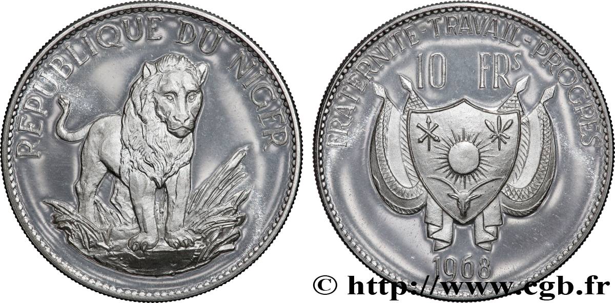 NIGER 10 Francs proof 1968 fwo_1104458 Monde