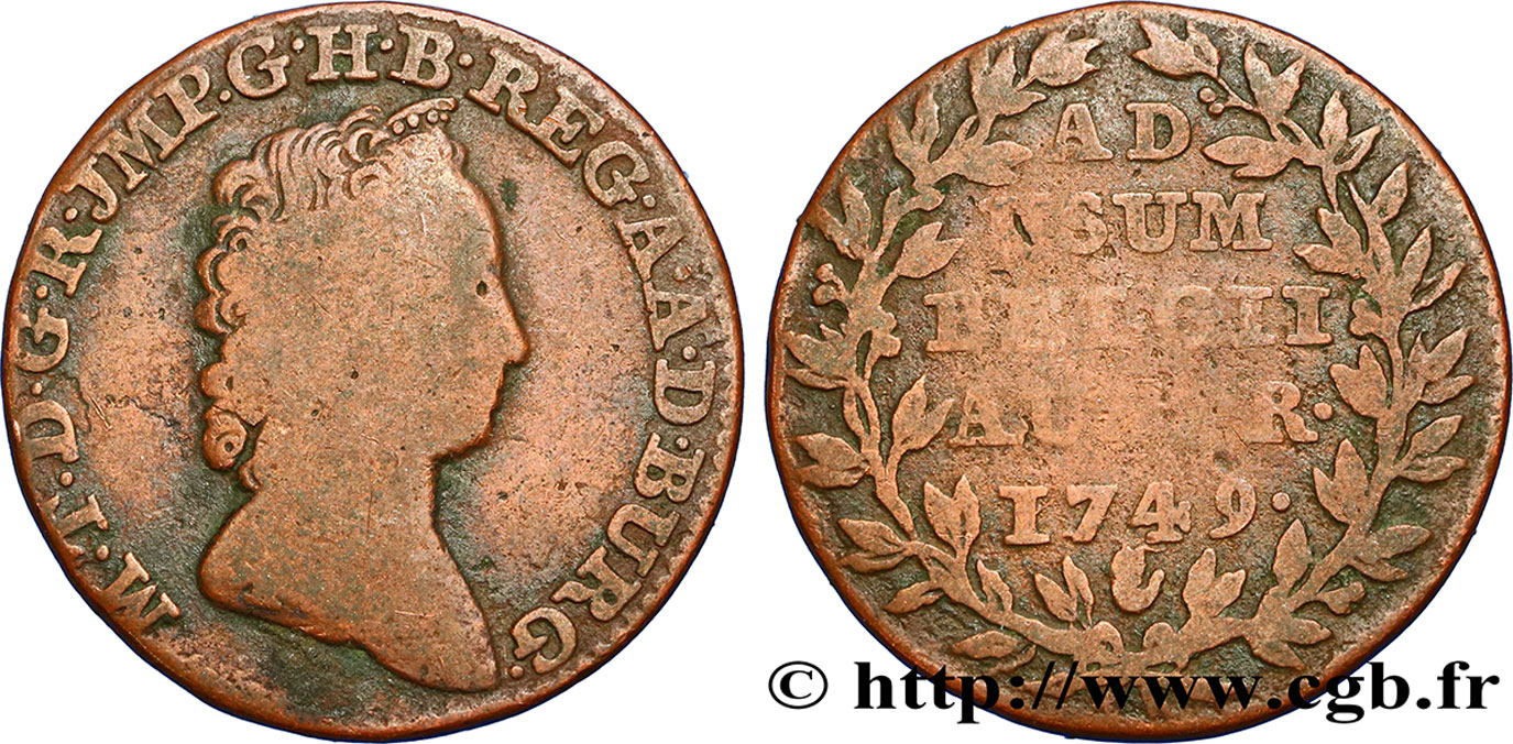 BELGIQUE - PAYS-BAS AUTRICHIENS 2 Liards Marie-Thérèse 1749 Anvers fwo ...