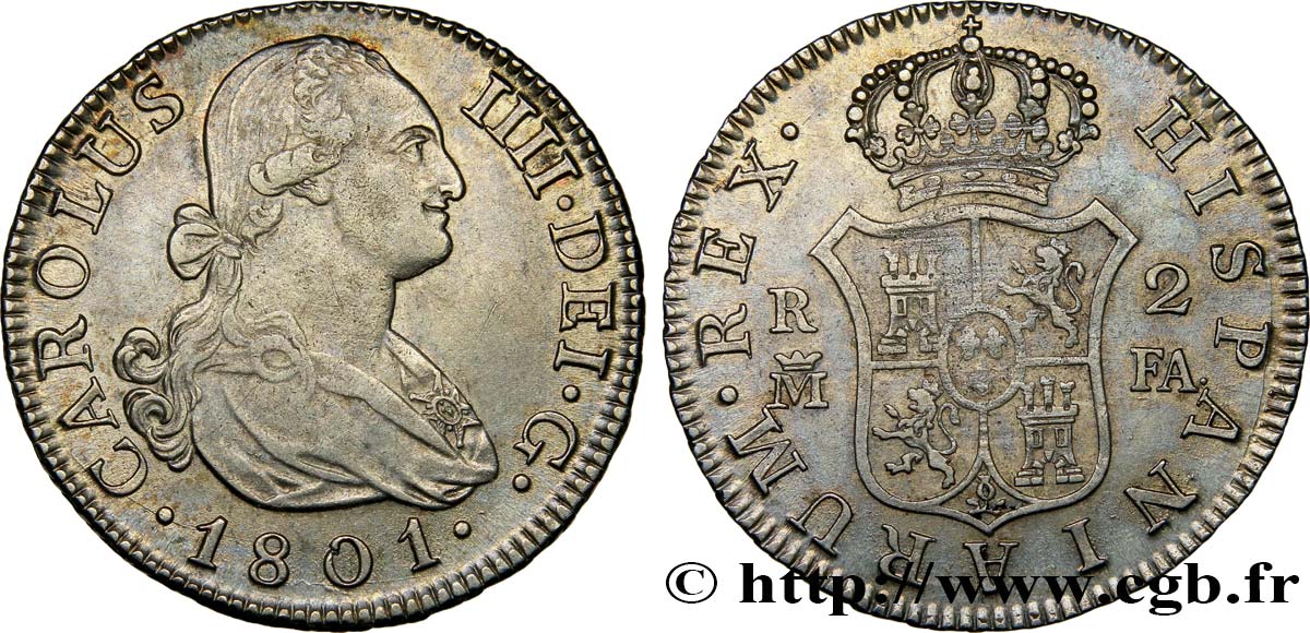 ESPA A REINO DE ESPA A CARLOS IV 2 Reales 1801 Madrid Fwo 414031 ESPA A REINO DE ESPA A CARLOS IV 2 Reales 1801 Madrid Fwo 414031