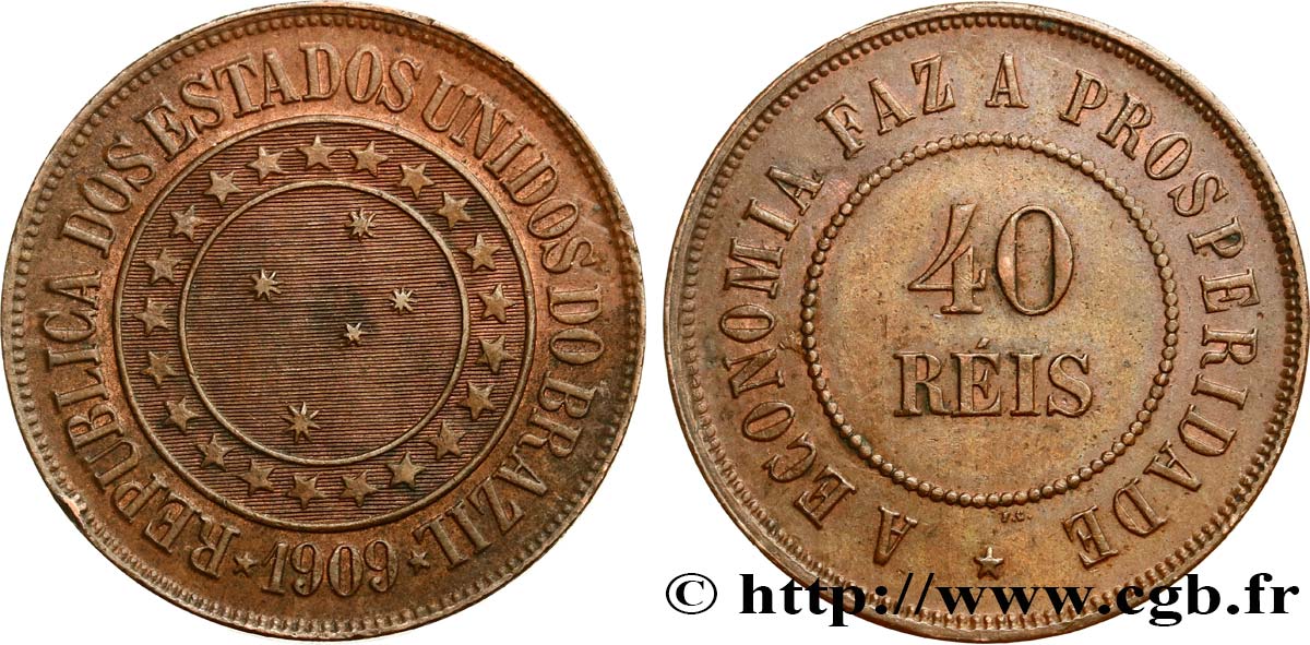 BRAZIL 40 Réis 1909 fwo_458197 World coins