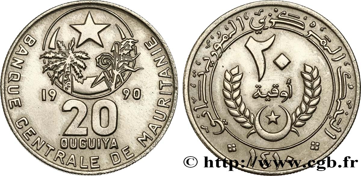 MAURITANIA 20 Ouguiya AH 1410 1990 fwo_463419 World coins