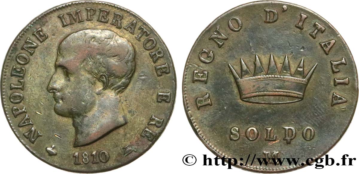 ITALIE - ROYAUME D'ITALIE - NAPOLÉON Ier 1 Soldo 1810 Milan fwo_544882 ...