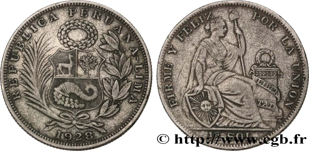 PERú 1/2 Sol “Liberté” 1928 Lima fwo_561676 Monedas del Mundo