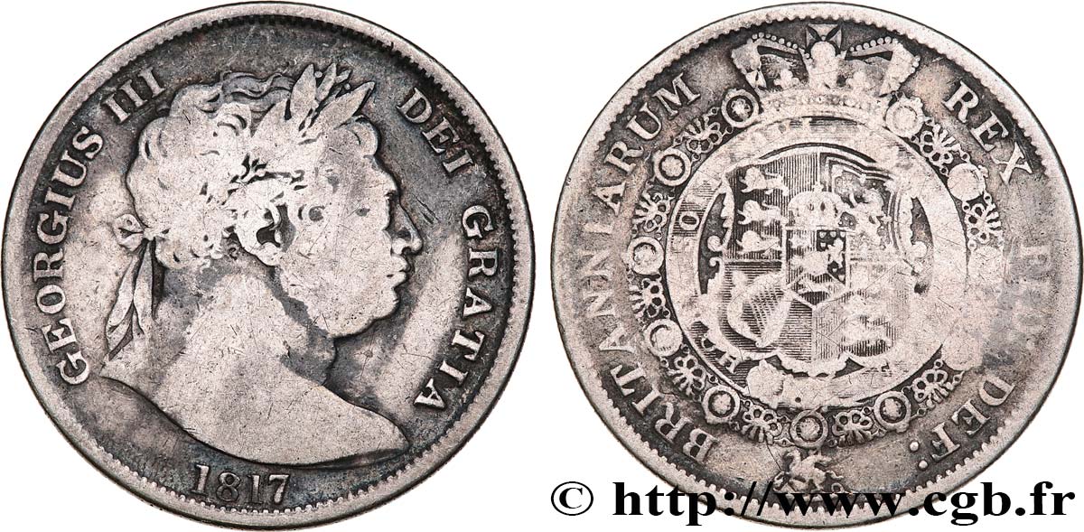 ROYAUME-UNI 1/2 Crown Georges III 1817 fwo_582407 Monde
