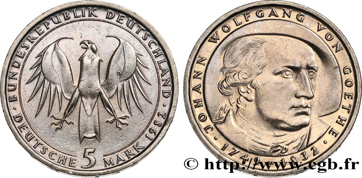 ALLEMAGNE 5 Mark Johann Wolfgang von Goethe 1982 Munich fwo_584800 Monde